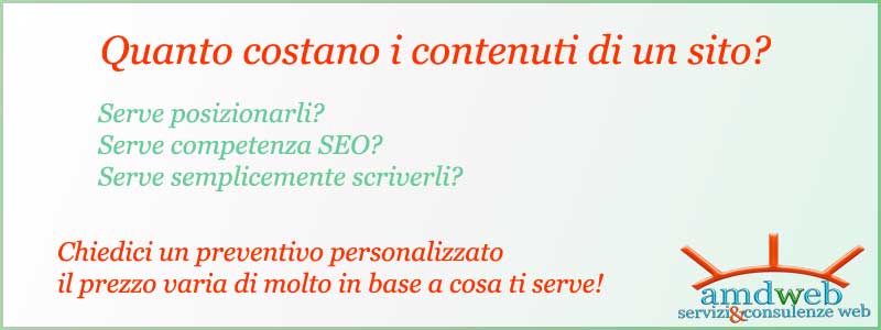 Quanto costa fare i contenuti di un sito? Quanto costa fare i contenuti di un sito?